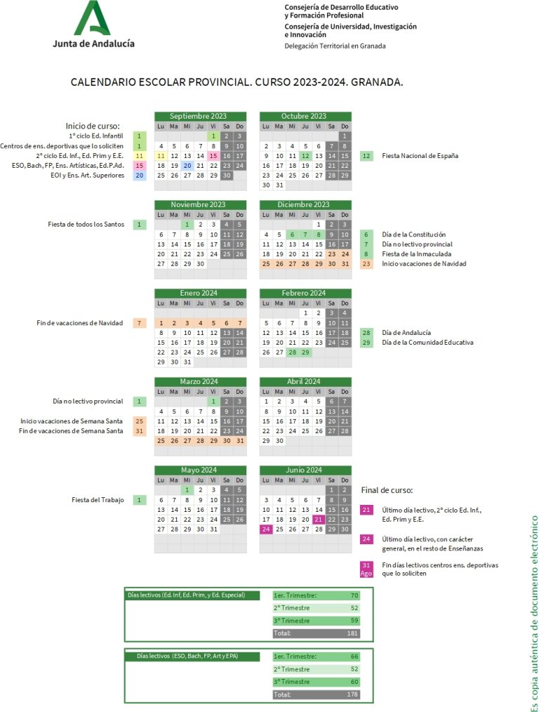 Calendario escolar 23-24